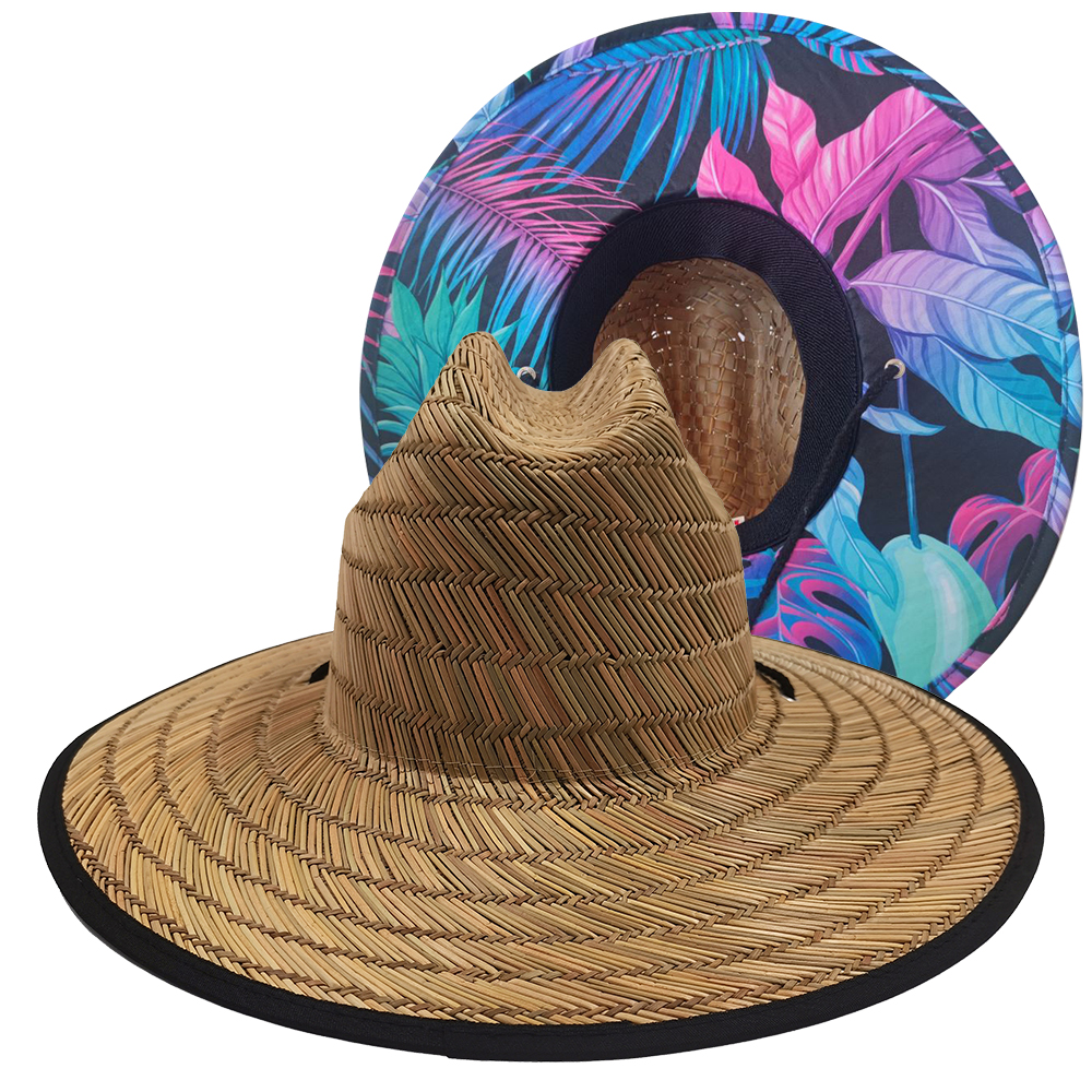 Custom Wholesale Men Women Wide Brim Natural Grass Summer Beach Sun ...